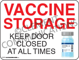 Vaccine Storage Indoor Sign
