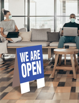 We Are Open Indoor Floor Signs