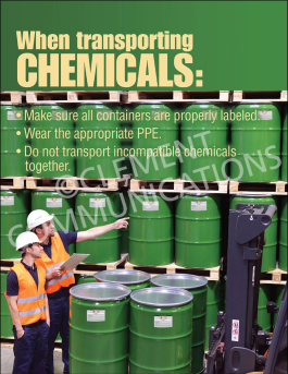 Transporting Chemicals Safety Poster | HazCom Labeling Guide | Clement