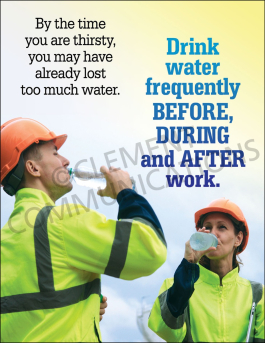 Drink Water Frequently Safety Poster | Workplace Hydration | Clement