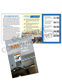 Machine Guards/Don't Remove Safety Pocket Guide with Quiz Card