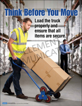 Material Handling Safety Poster: Think Before You Move | Clement