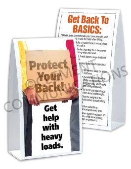 Back Safety – Heavy Box – Table-top Tent Cards