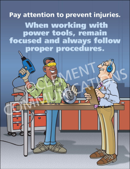 Working With Power Tools Safety Poster | Equipment Compliance | Clement