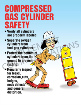 Compressed Gas Cylinder Safety Poster | Cylinder Labeling | Clement