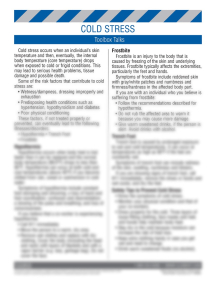 Cold Stress - Toolbox Talks - Safety Training