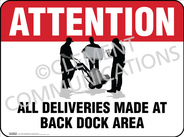 All Deliveries at Dock Area