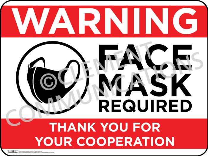 Warning Face Mask Required Indoor Sign