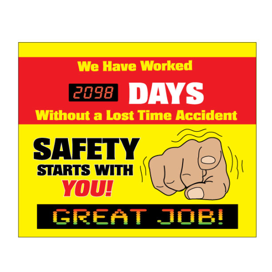 LED Message Safety Scoreboard - Safety Starts With You