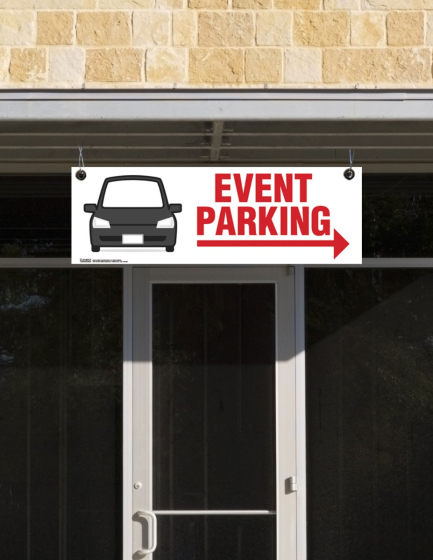 Event Parking Corrugated Ceiling Sign