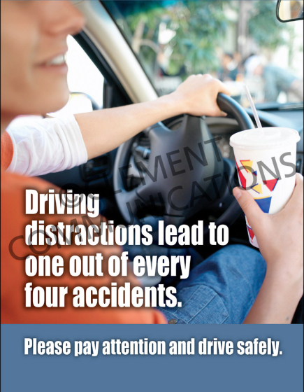 Driving Distractions Lead To Accidents Poster