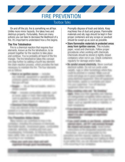 Fire Safety - Fire Prevention