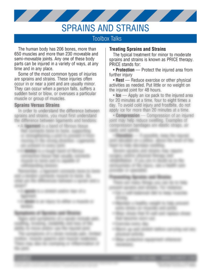 First Aid - Sprains and Strains