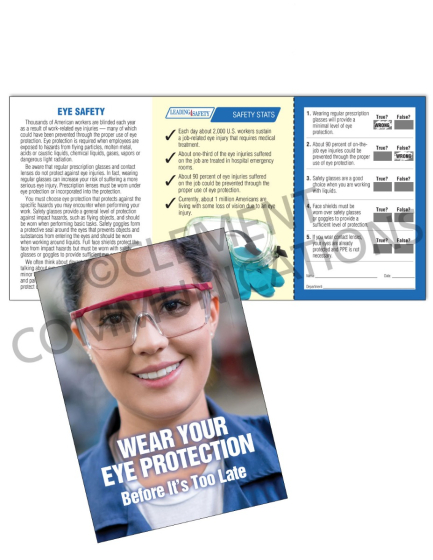 Eye Protection - Safety Goggles Safety Pocket Guide with Quiz Card