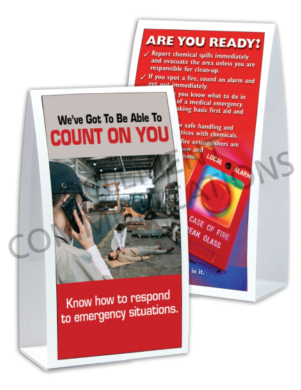 Emergency Preparedness – Count On You – Table-top Tent Cards