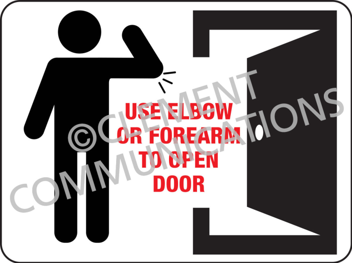 Open Door - Use Elbow - Magnetic Sign