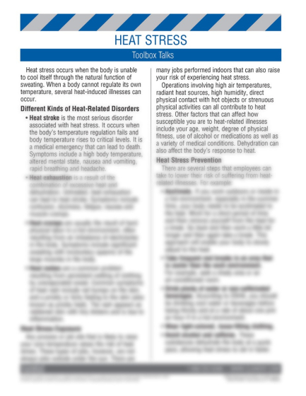 Outdoor Safety - Heat Stress