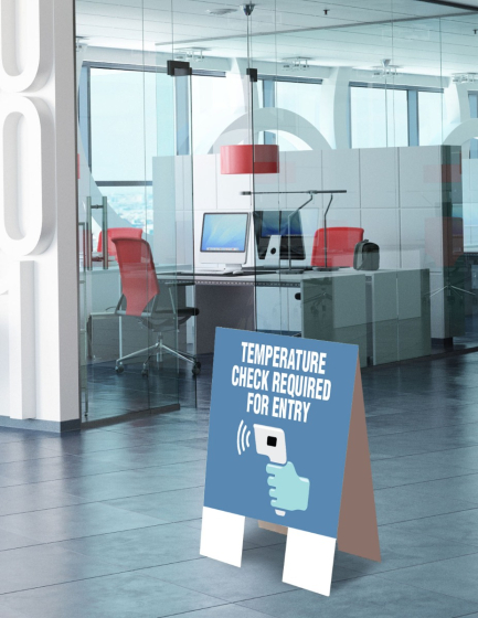 Temperature Check Indoor Floor Sign