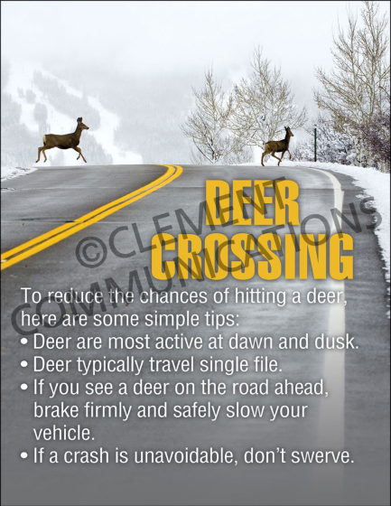 Winter Hazards, Deer Crossing - Poster